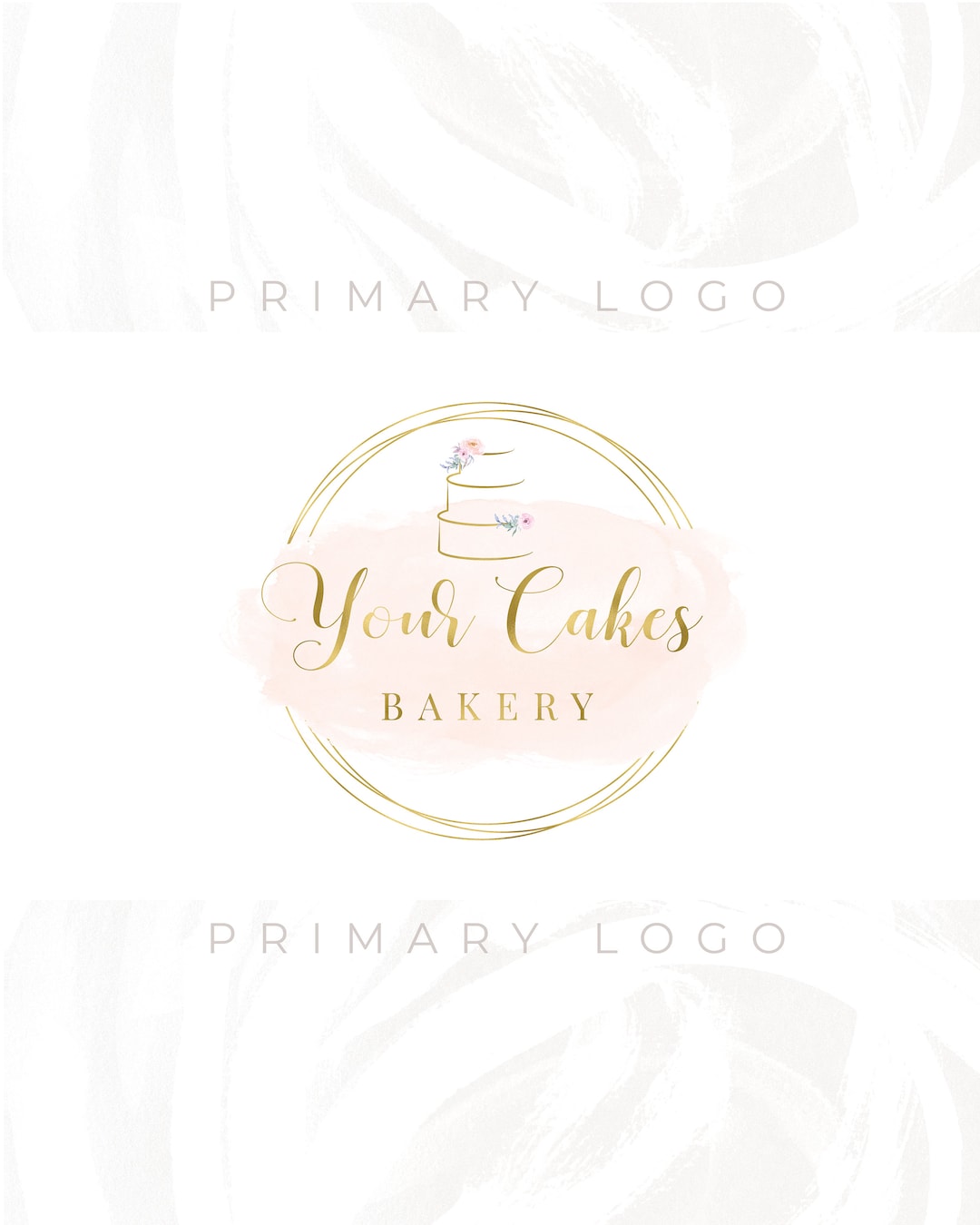 Three Tier Cake Logo, Cake and Flowers Logo, Cake Logo, Premade Logo ...