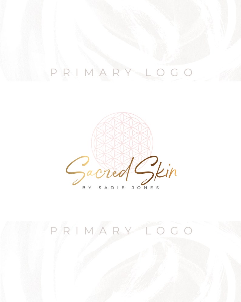 Flower of Life Logo, Sacred Symbol Logo, Gold Logo, Watercolor Logo ...