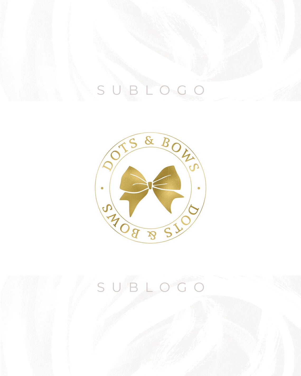 Dots Logo, Bow Logo, Gold Logo, Premade Logo, Custom Logo, Watermark ...