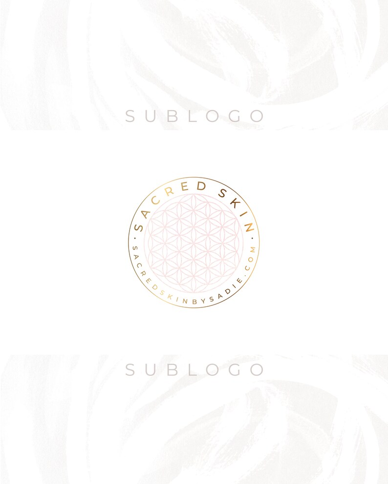 Flower of Life Logo, Sacred Symbol Logo, Gold Logo, Watercolor Logo ...