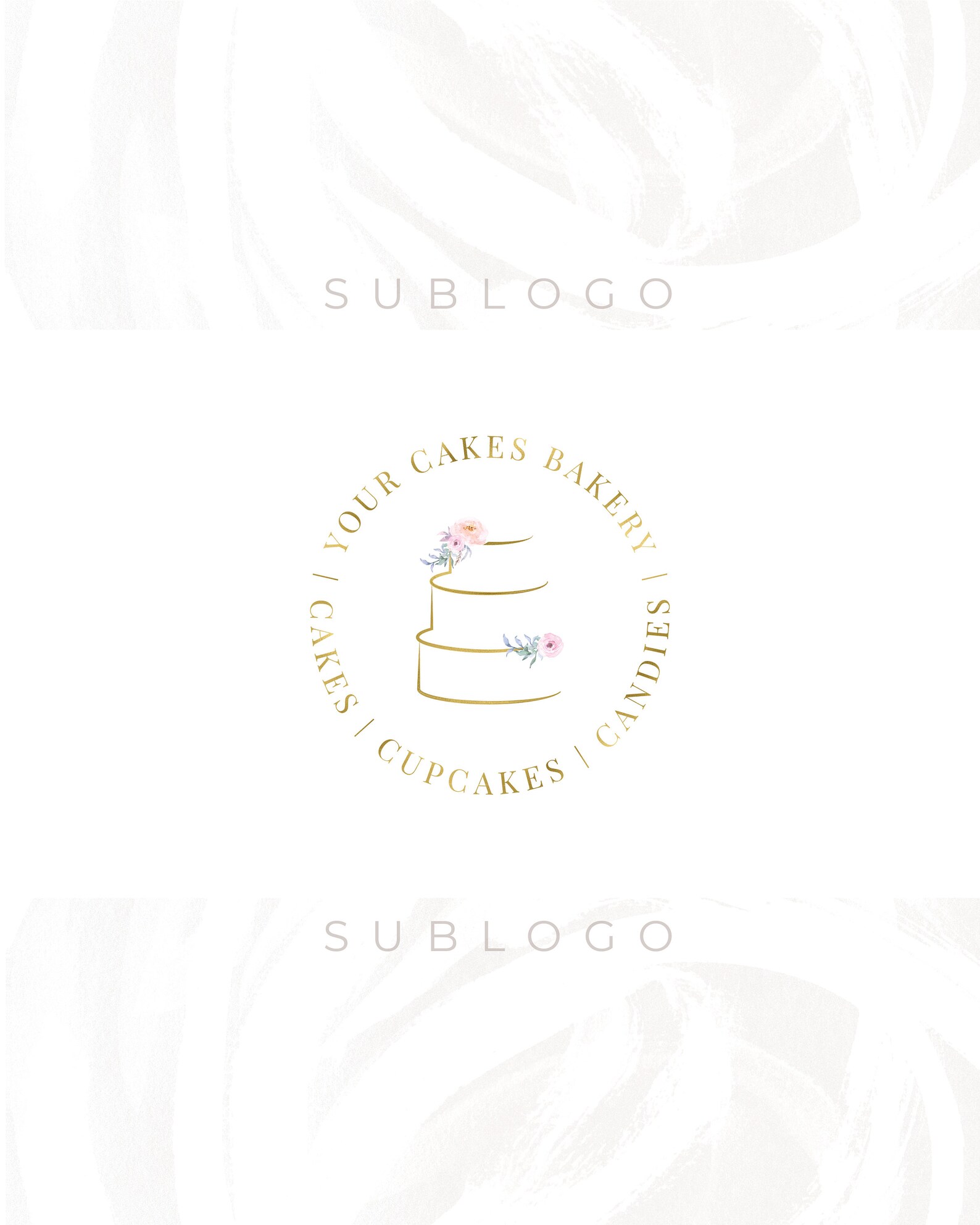 Three Tier Cake Logo, Cake and Flowers Logo, Cake Logo, Premade Logo ...