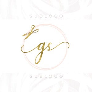 Gold Scissors Logo, Scissors and Fabric Logo, Gold Logo, Premade Logo ...