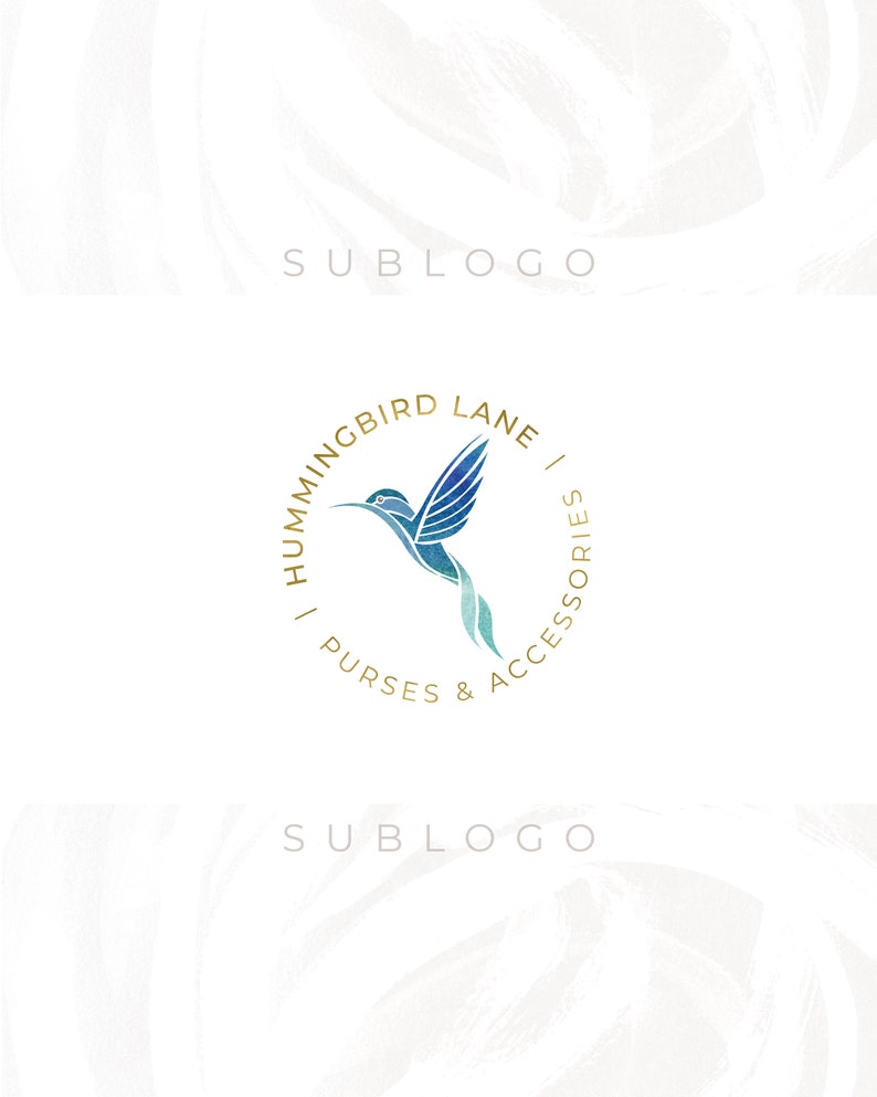 Hummingbird Logo, Premade Logo, Custom Logo, Watermark Logo, Business ...