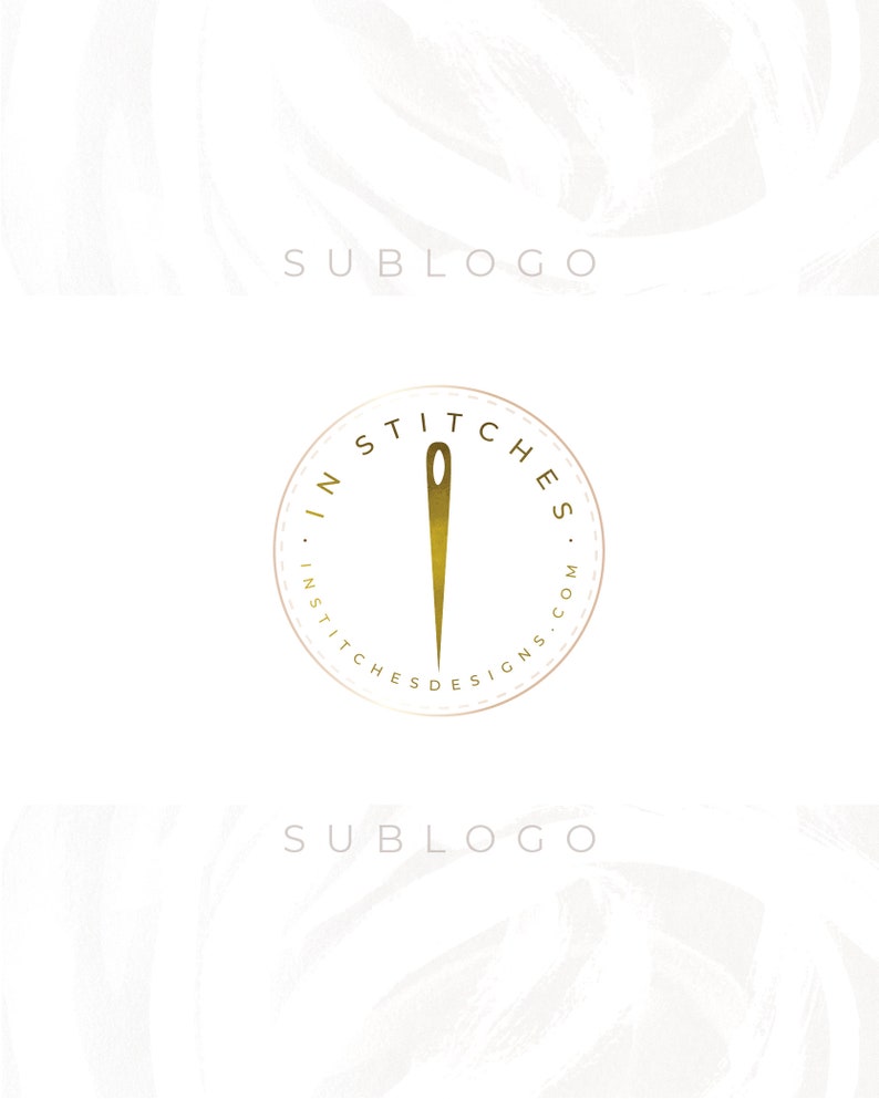 Stitches Logo Needle and Thread Logo Gold Logo Premade | Etsy
