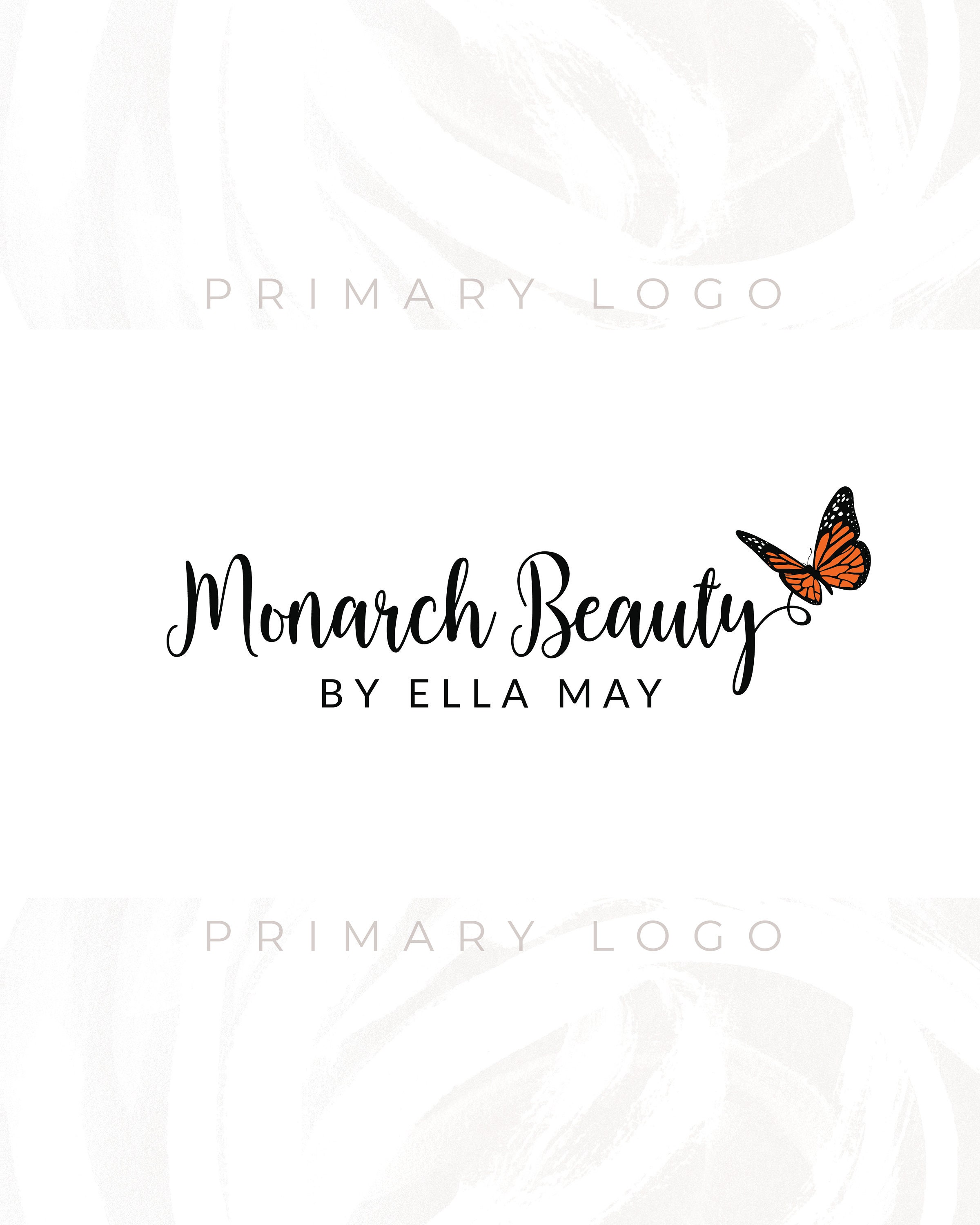 Butterfly Logo, Monarch Butterfly Logo, Orange and Black Logo, Premade ...