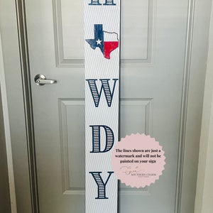 Howdy Y'all Texas Welcome Sign: Vertical Wood Porch Decor - Etsy