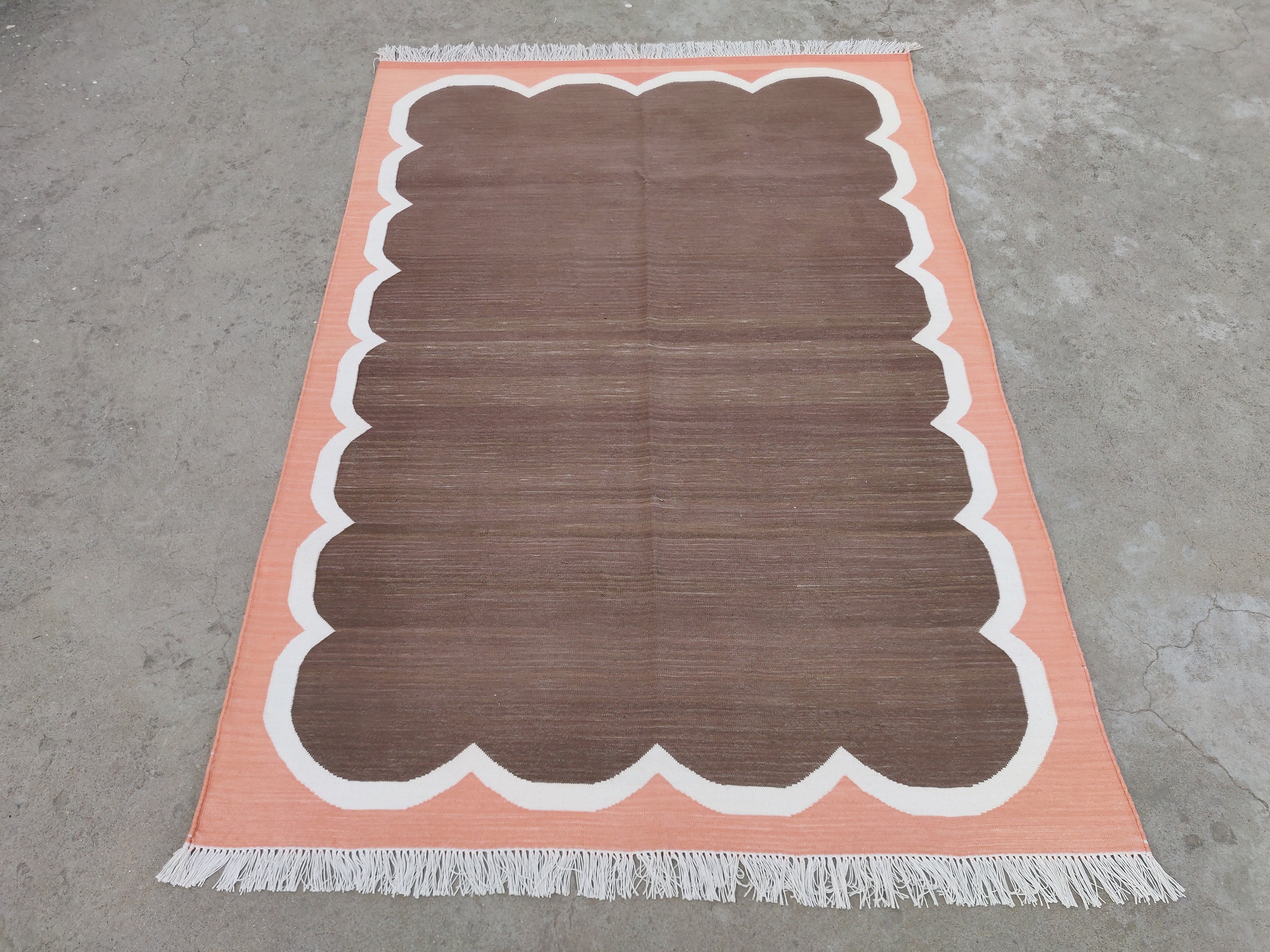 Cotton Living Room Flat Weave Rug Handwoven Natural Vegetable | Etsy