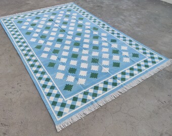 Blue Gingham Rug - Etsy