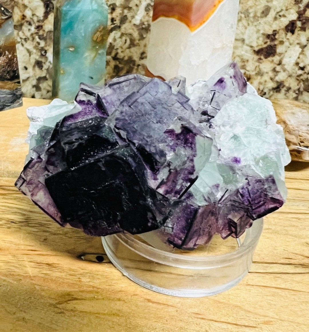 Cubic Purple and Light Blue Fluorite - Etsy