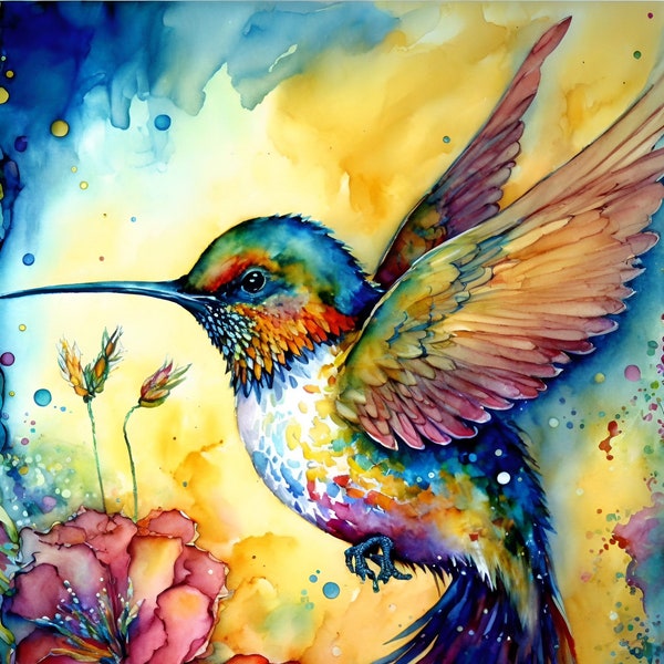 Hummingbird Art - Etsy