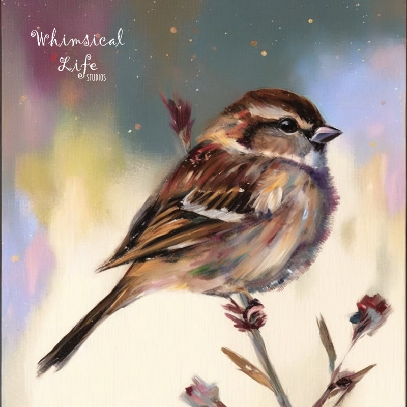 Sparrow Painting - Etsy