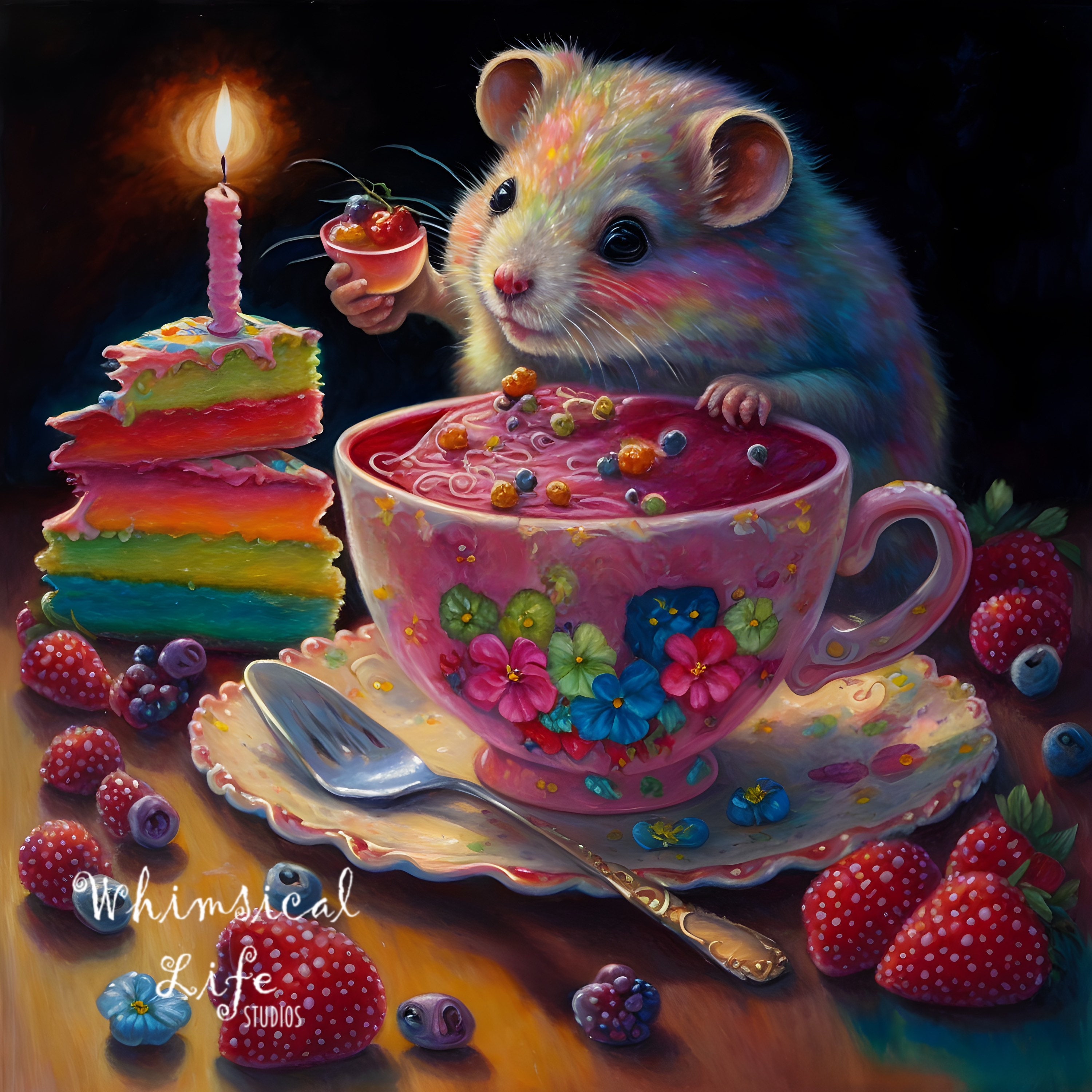 Mouse Eating Cake