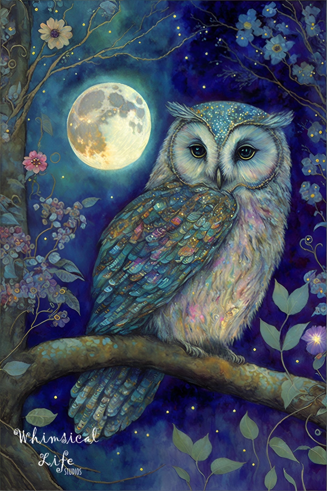 Moonlight Owl 8.5x11 Print, Direct From Artist, Whimsical Owl Art ...
