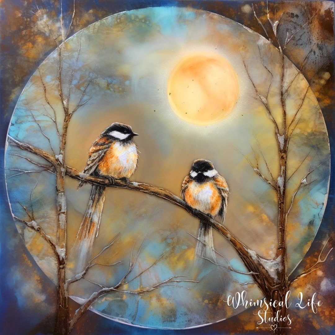 Golden Hour Miniature Chickadee 5x5 Print, Chickadee Art, Chickadee ...