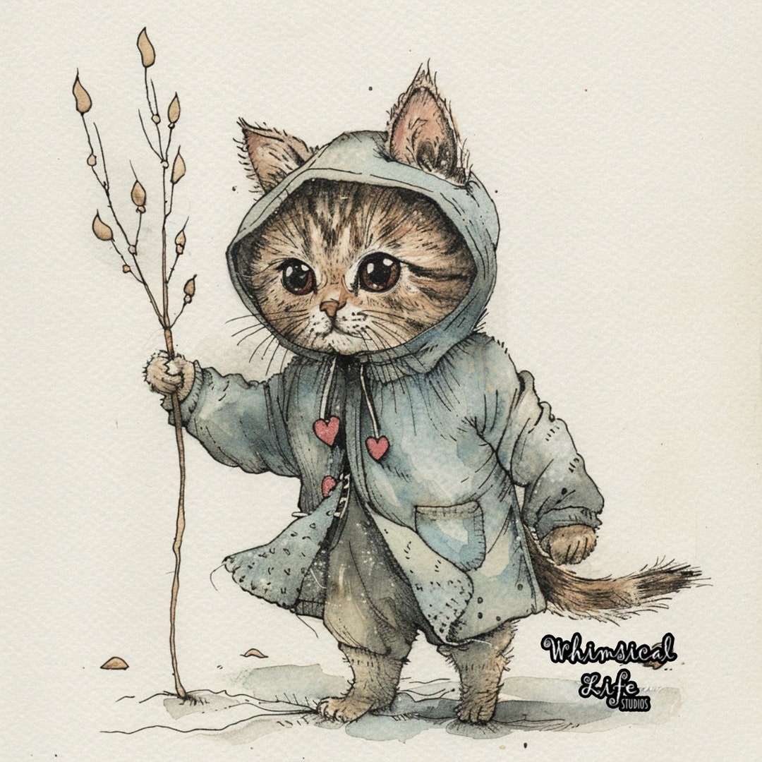 Early Spring Adventures Illustration PRINT 5x5 Miniature Print ...