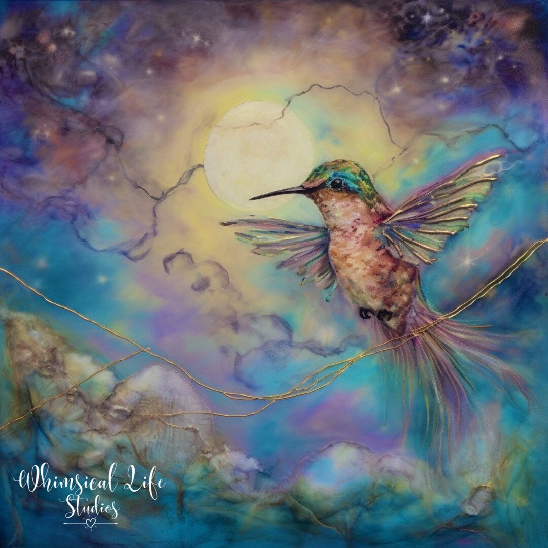 Whimsical Hummingbird Art Print, Hummingbird Gifts, Hummingbird Decor ...