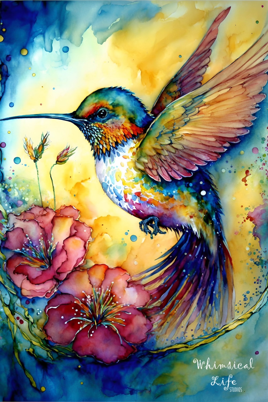 Watercolor Hummingbird 5x7 Print Direct From Artist - Etsy