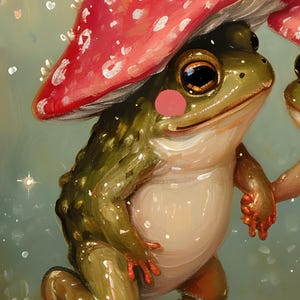 Toad Besties Print, Cottagecore Toad Art, Frog Art, Frog Painting ...