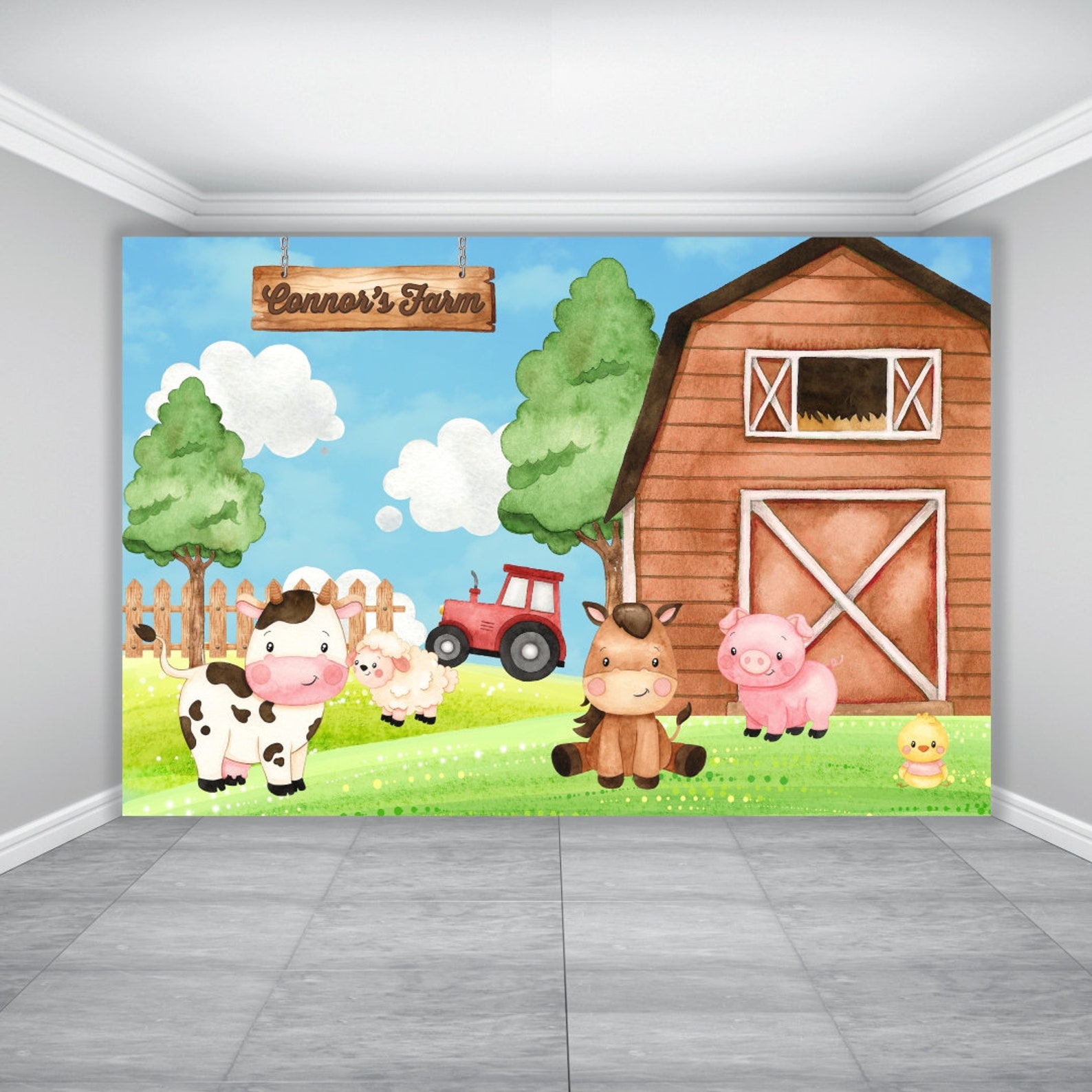 Farm Backdrop Farm Birthday Backdrop Farm Digital Printable - Etsy