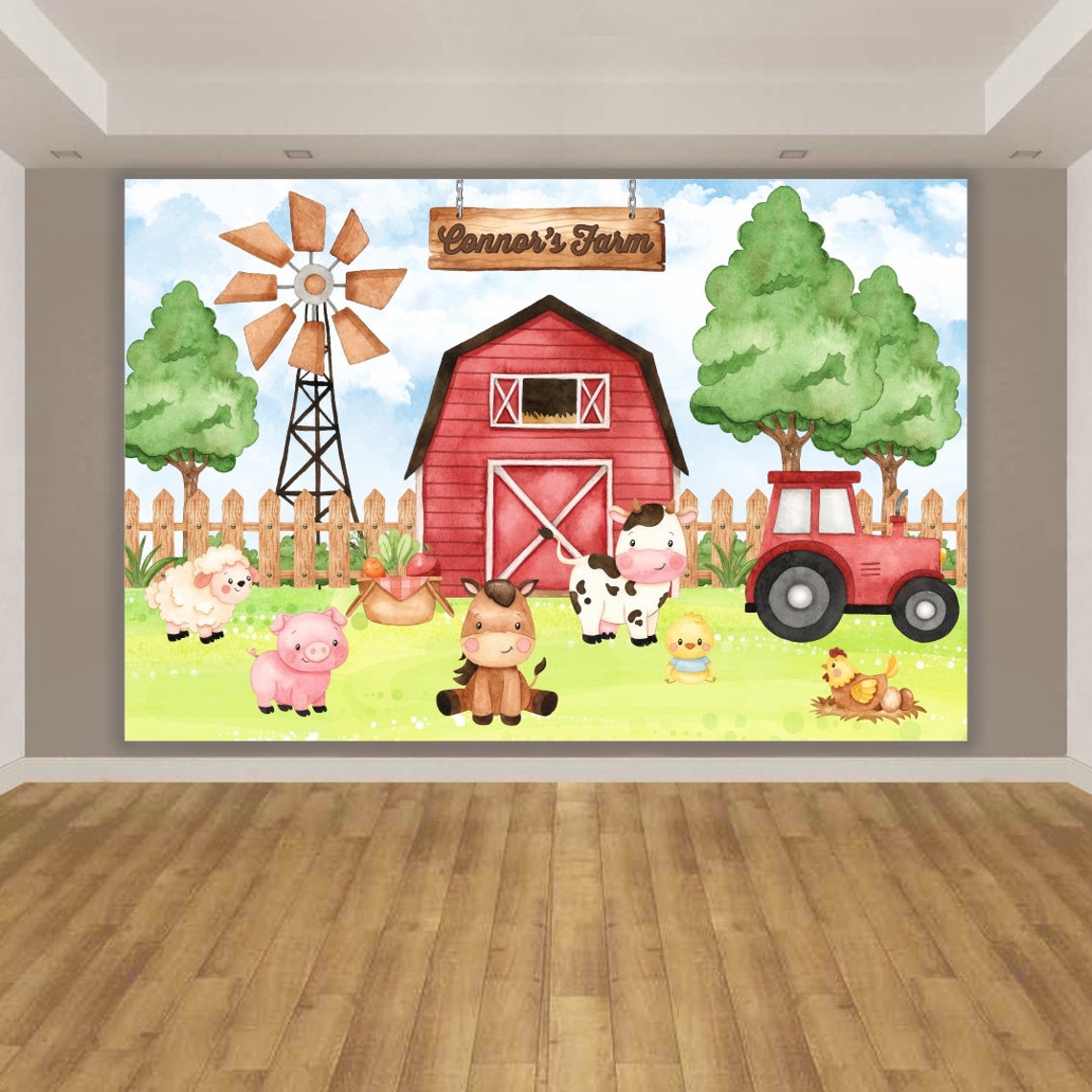 Farm Backdrop Farm Birthday Backdrop Farm Digital Printable | Etsy
