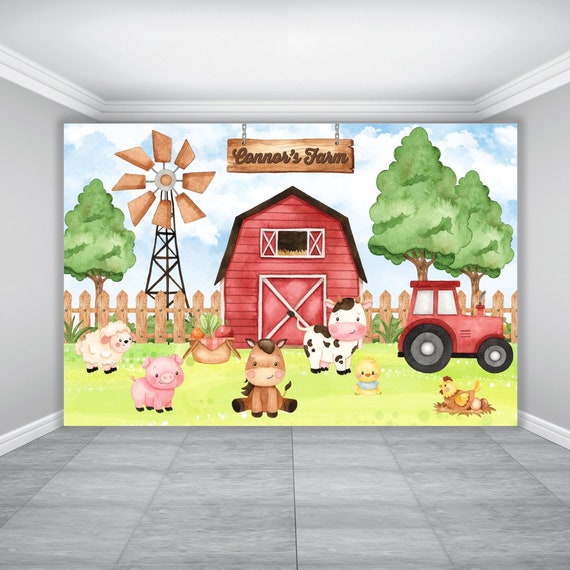 Farm Backdrop Farm Birthday Backdrop Farm Digital Printable - Etsy