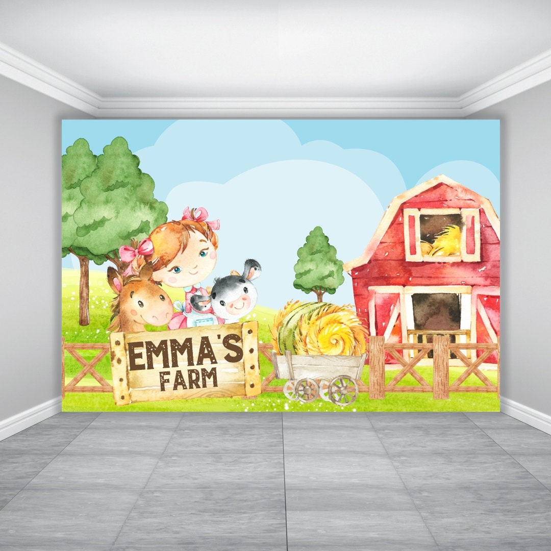 Farm Backdrop Farm Birthday Backdrop Farm Digital Printable - Etsy