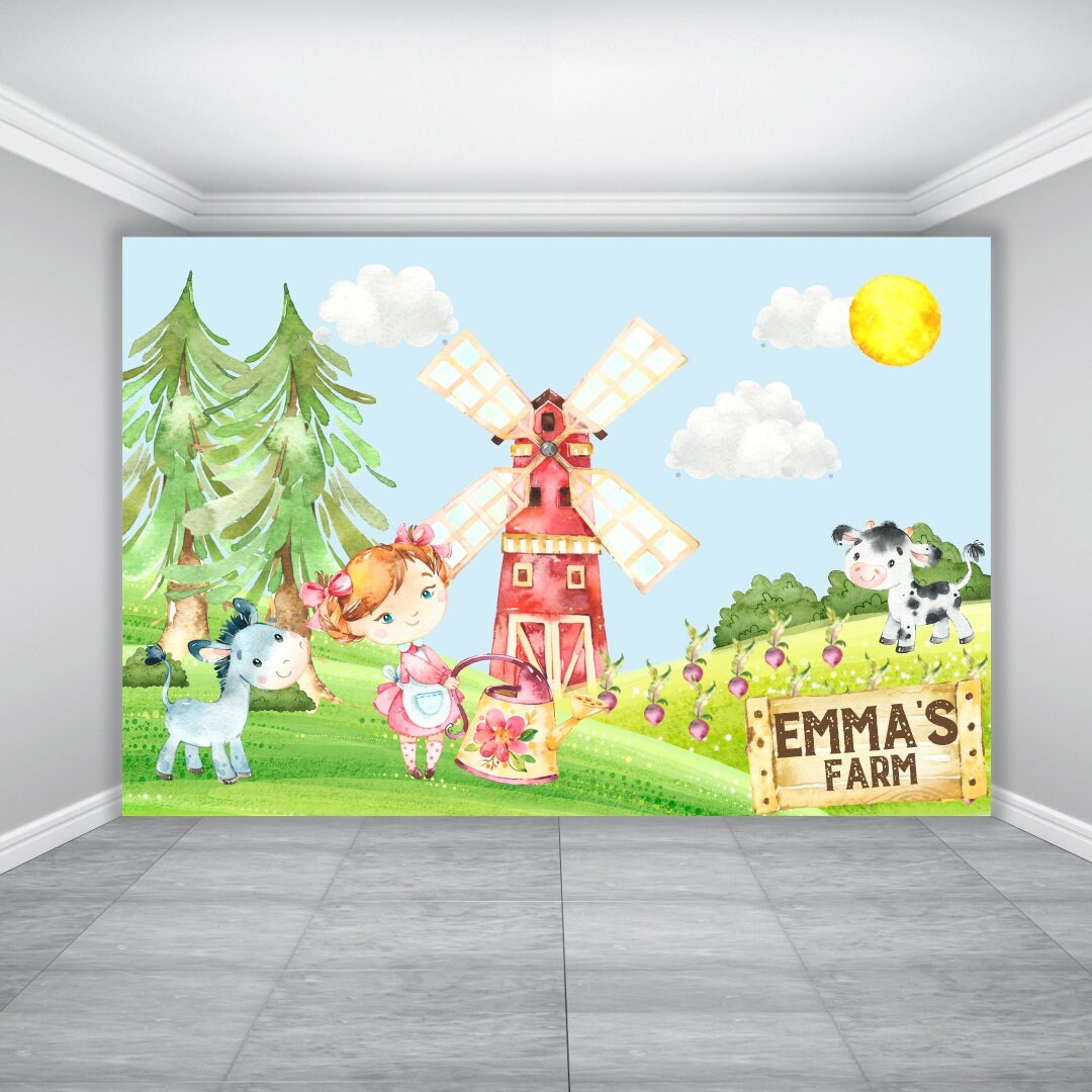 Farm Backdrop Farm Birthday Backdrop Farm Digital Printable - Etsy