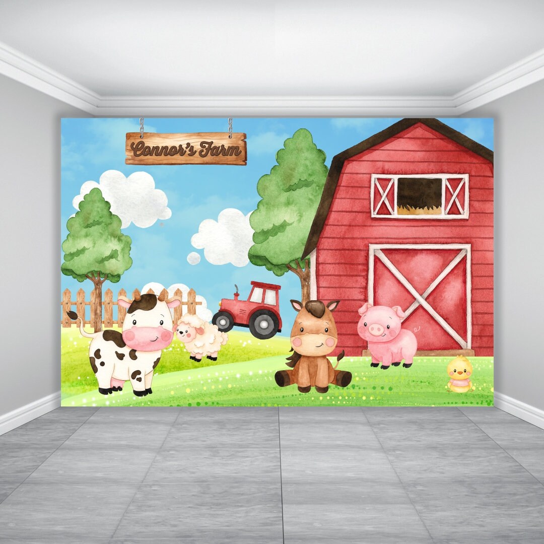 Farm Backdrop Farm Birthday Backdrop Farm Digital Printable - Etsy