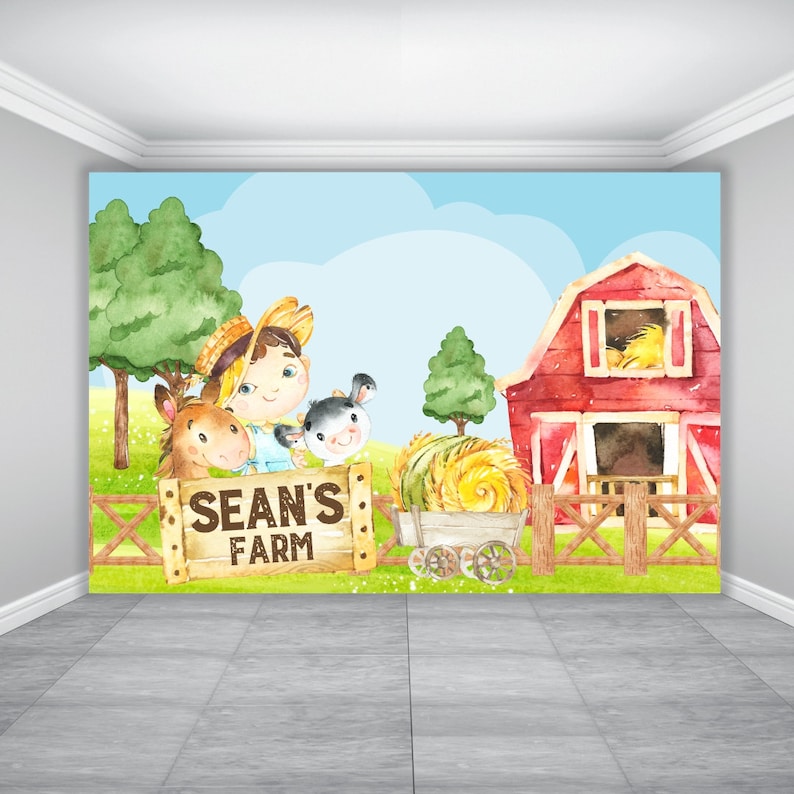Farm Backdrop Farm Birthday Backdrop Farm Digital Printable - Etsy