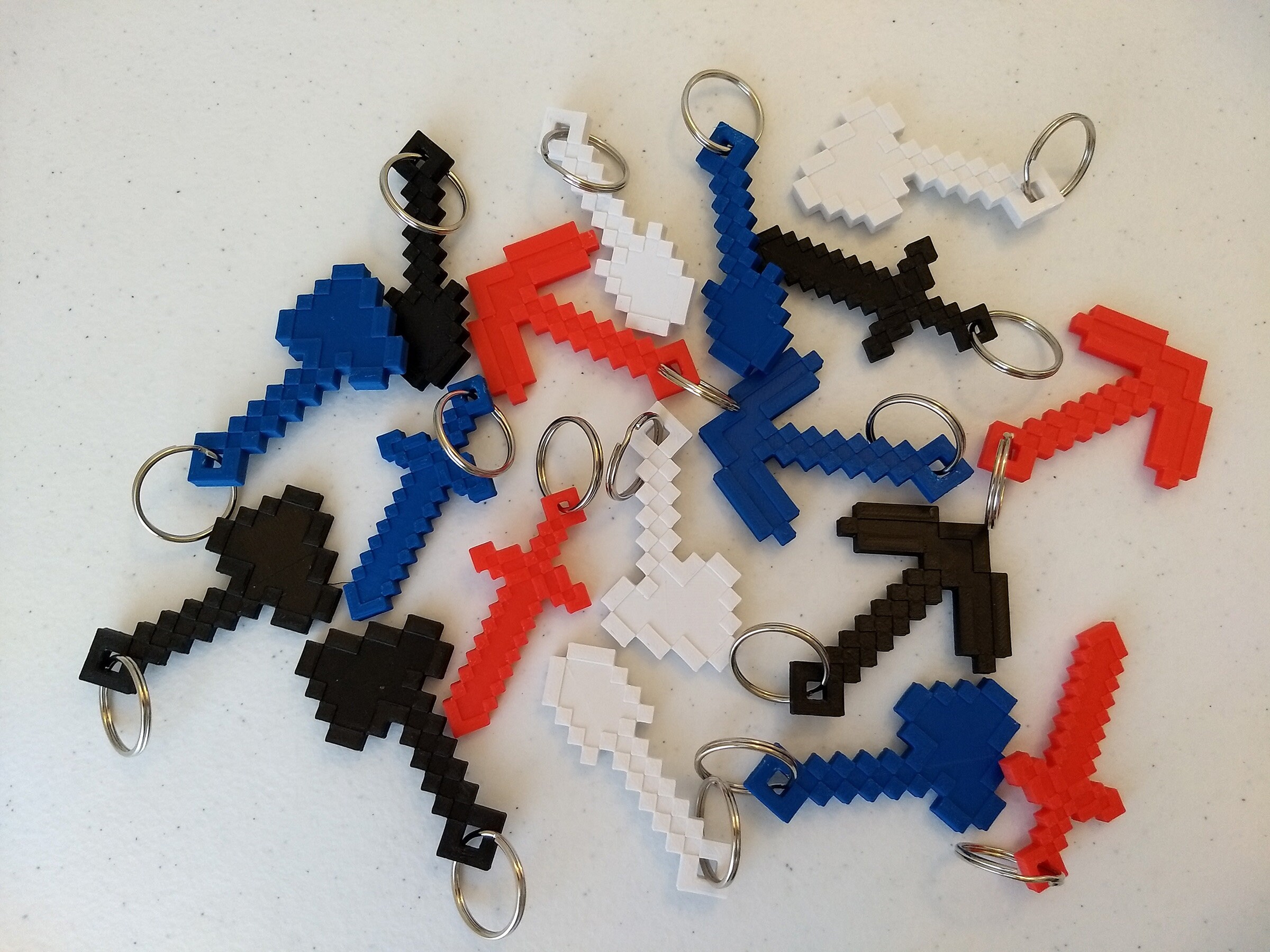 3D Printed Mincraft Keychain - Etsy