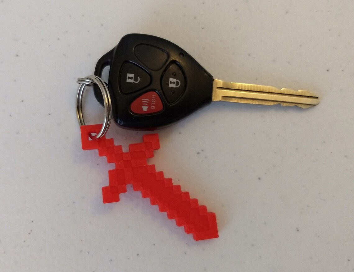 3D Printed Mincraft Keychain | Etsy