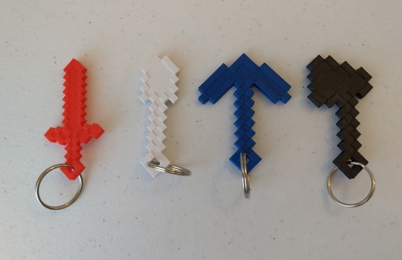 3D Printed Mincraft Keychain | Etsy