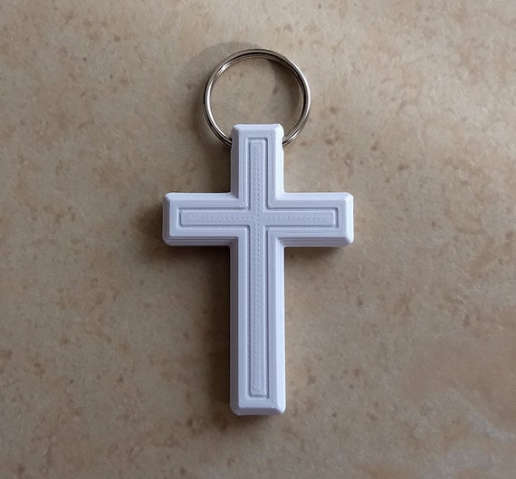 Cross Keychain 3D Printed | Etsy