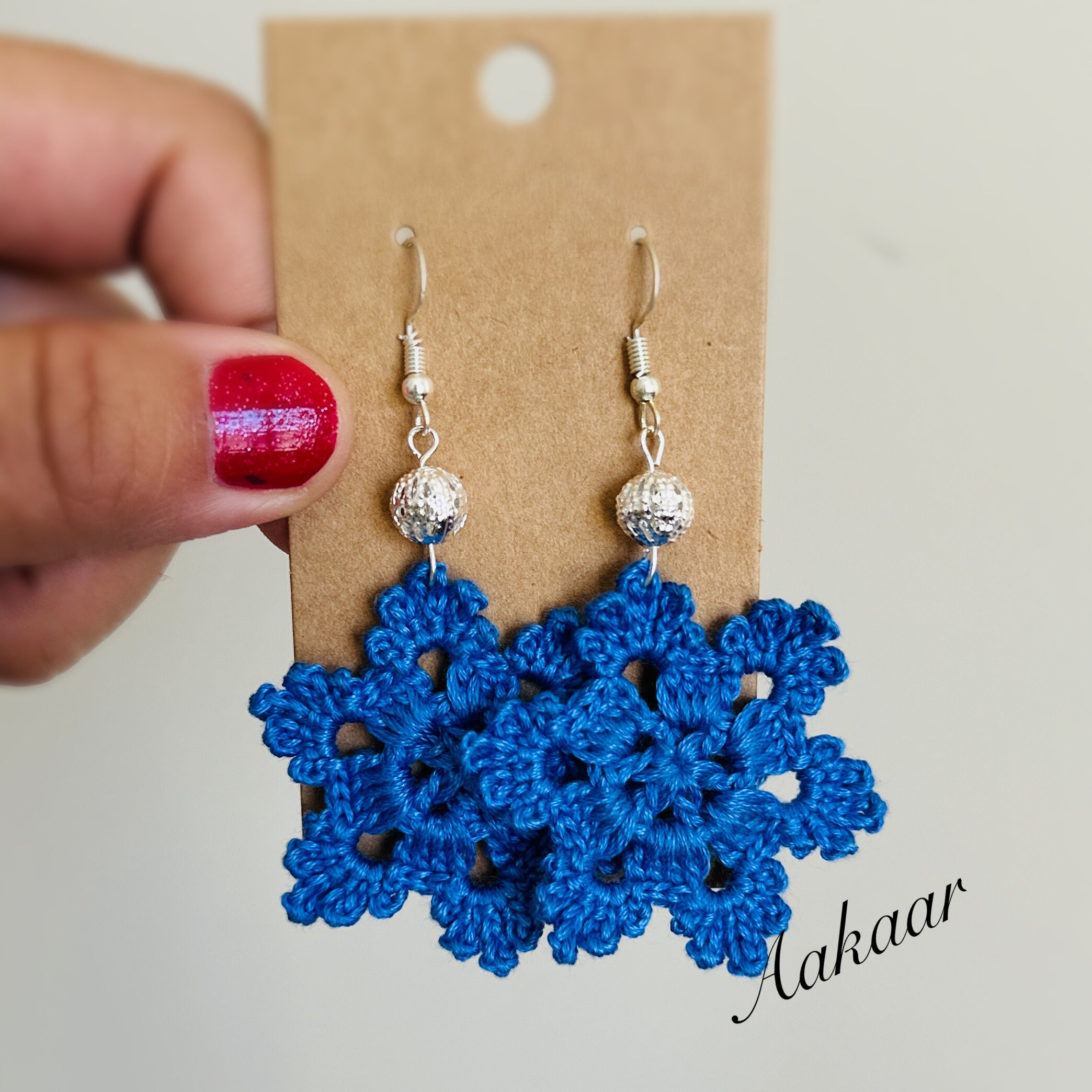 Crochet Snowflake Earrings Crochet Jewelery/ Handmade Earrings/ Crochet ...