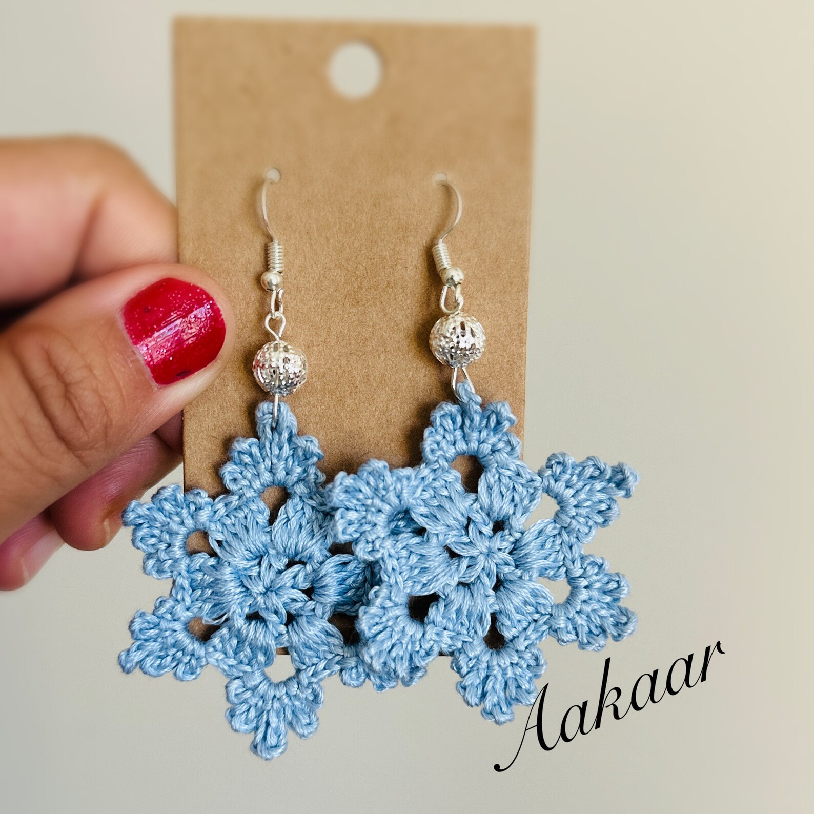Crochet Snowflake Earrings Crochet Jewelery/ Handmade Earrings/ Crochet ...