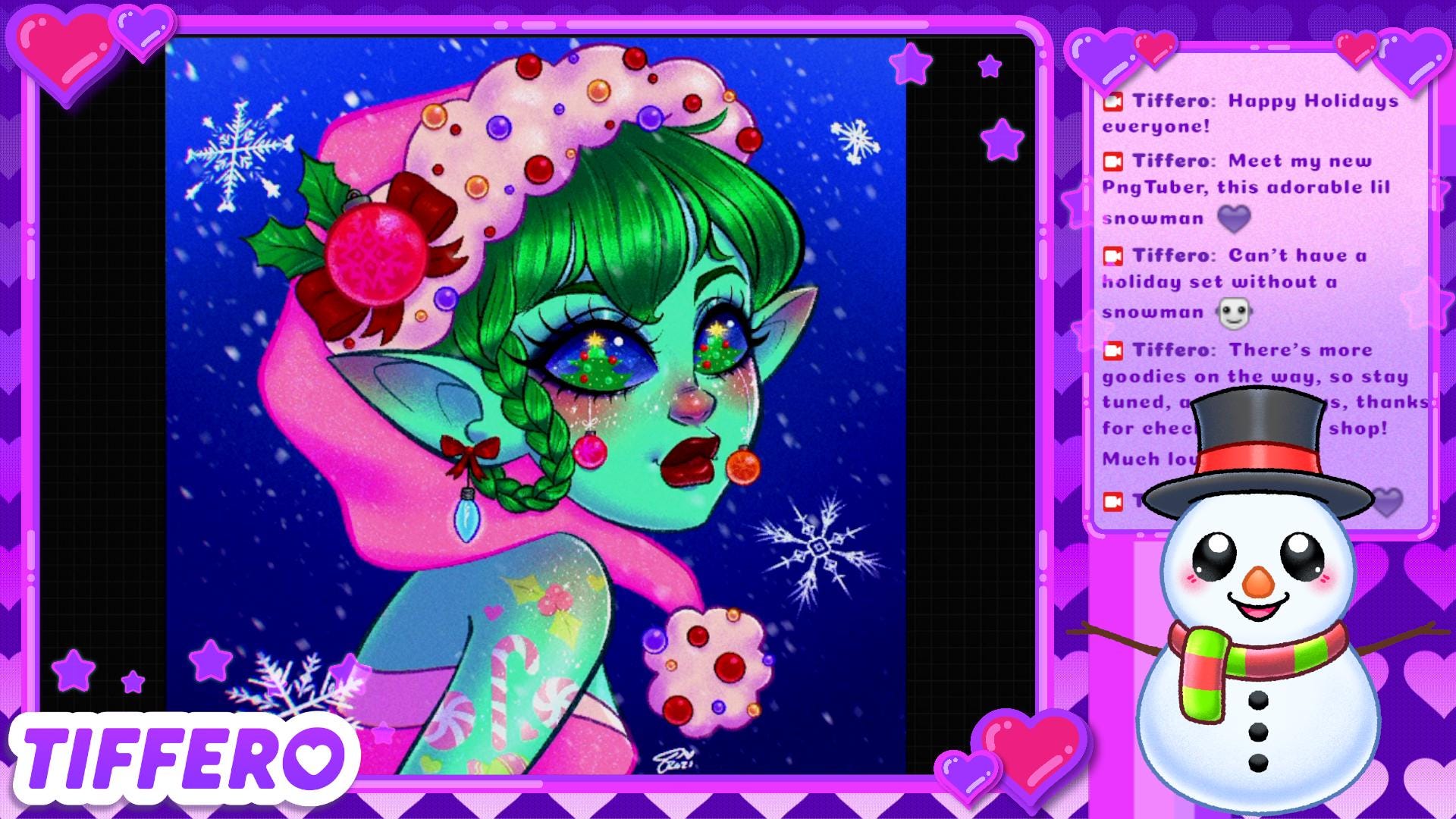 Premade Pngtuber Model Kawaii Snowman With Top Hat and Scarf Lite (4 ...