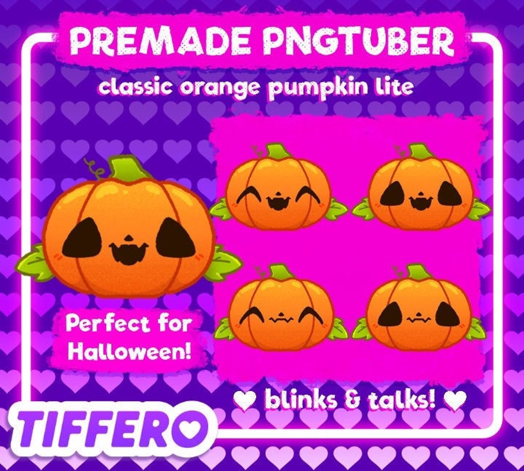 Orange Pumpkin Pngtuber Model: Classic Lite Vtuber (4 Pngs) - Etsy