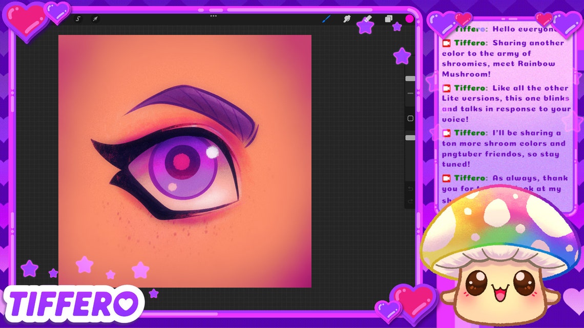 Premade Pngtuber Model Kawaii Rainbow Mushroom Lite 4 Pngs, Vtuber ...