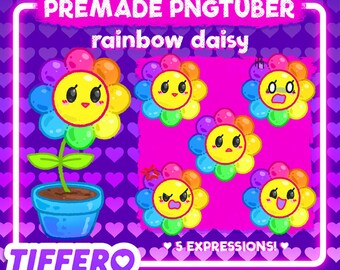 Premade Pngtuber Model Kawaii Rainbow Mushroom Lite 4 Pngs, Vtuber ...