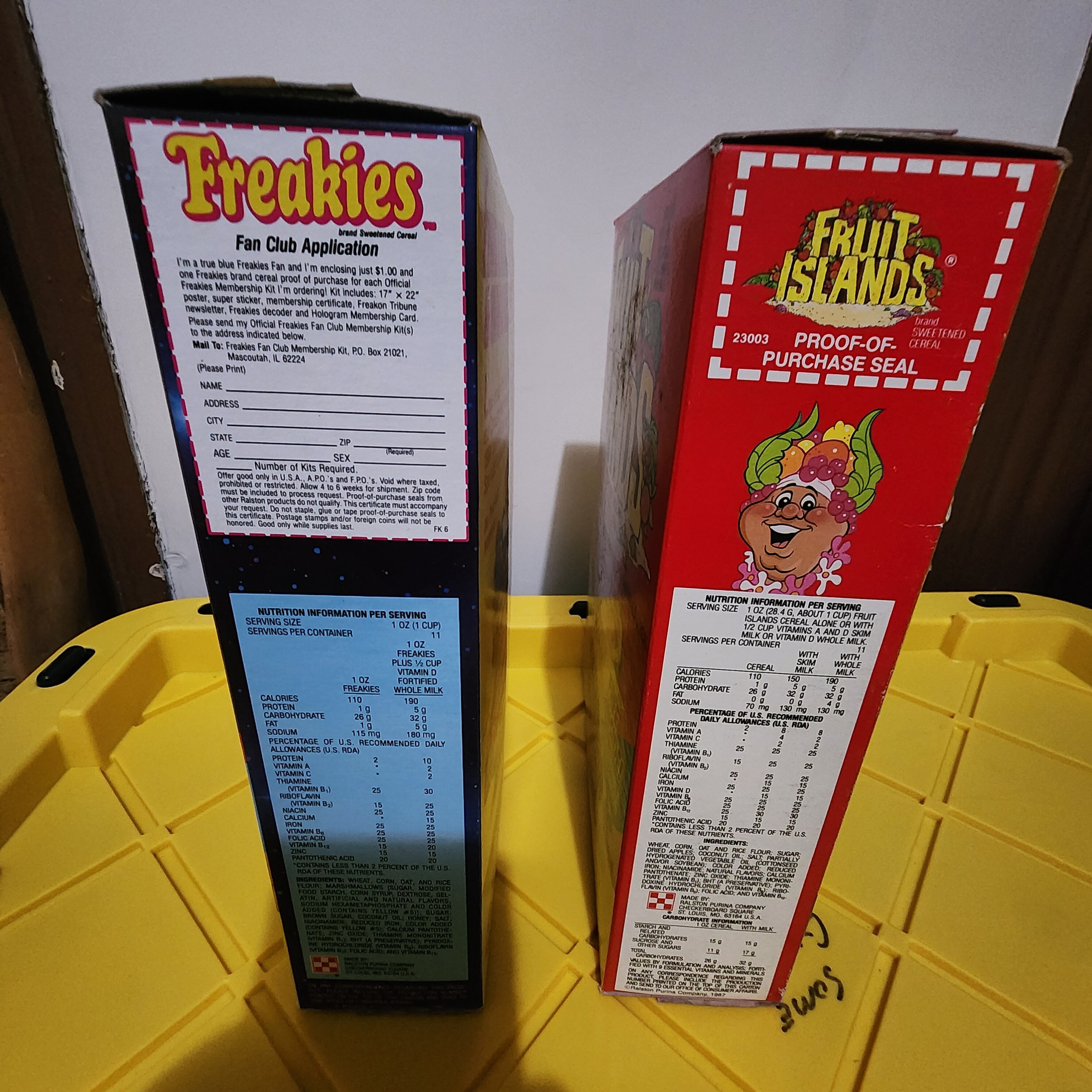 1987 Freakies & 1987 Fruit Islands Cereals - Etsy