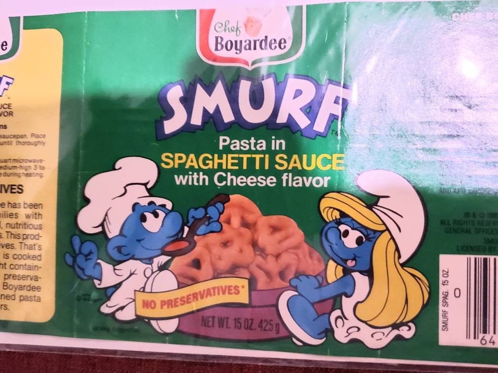1985 Chef Boyardee Smurf Can Wrapper - Etsy