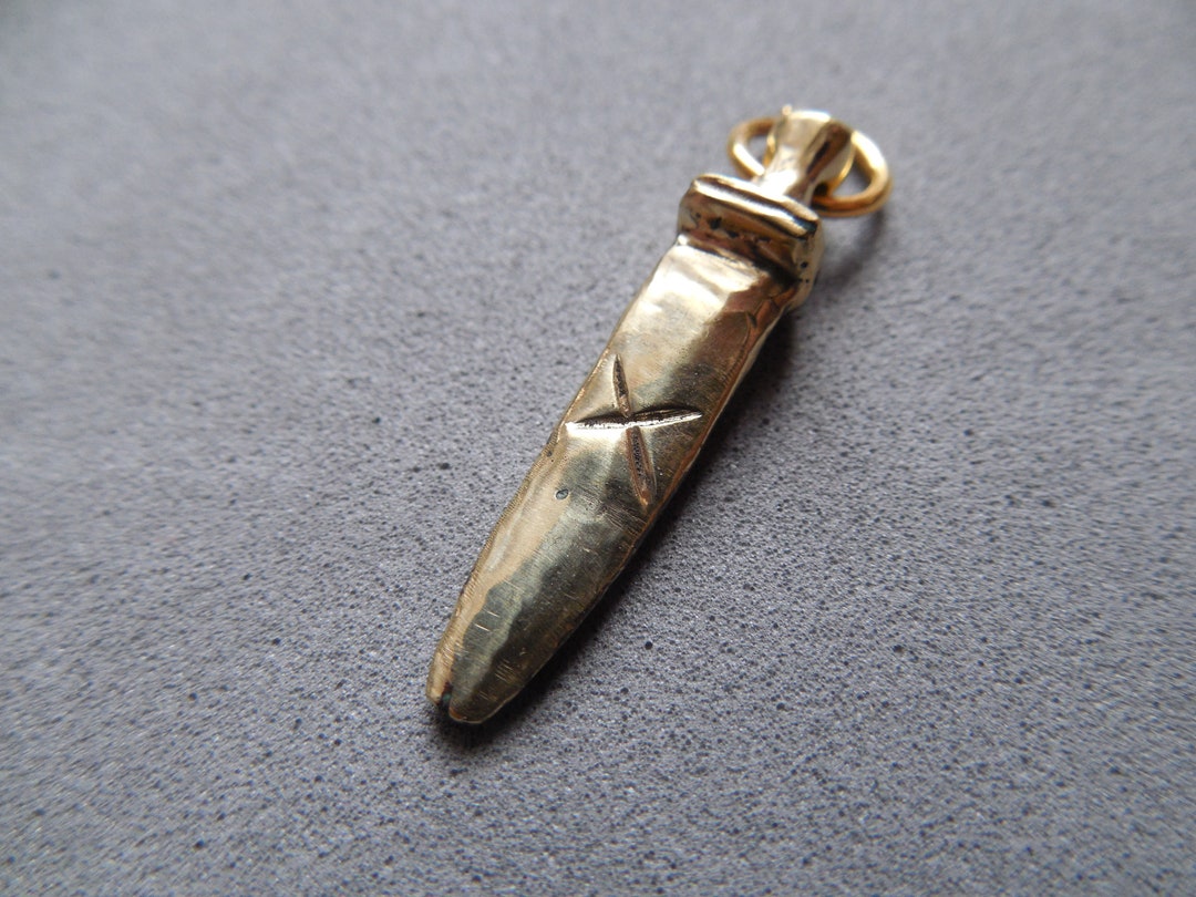 Roman Amulet With Signs, Ancient Roman Bronze Pendant, Sword Gladius ...