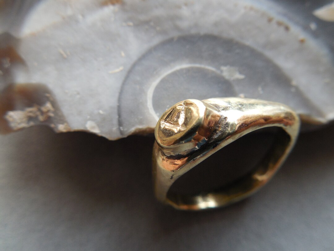 Ancient Roman Bronze Ring With Sign, Original Roman Empire Artifact ...