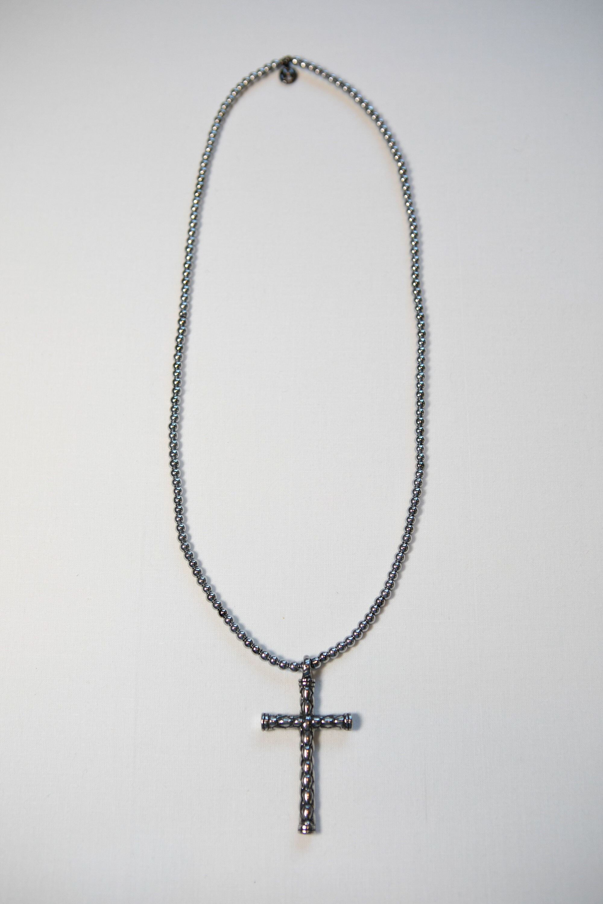 D.humility Chain Small Chrome Bead With Cross Pendant - Etsy