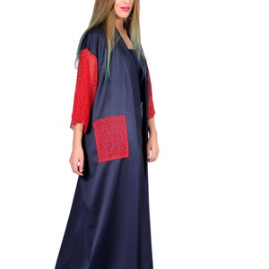 Handmade Summer Kimono Red Lace Kaftan Moroccan Caftan Beachwear Abaya ...