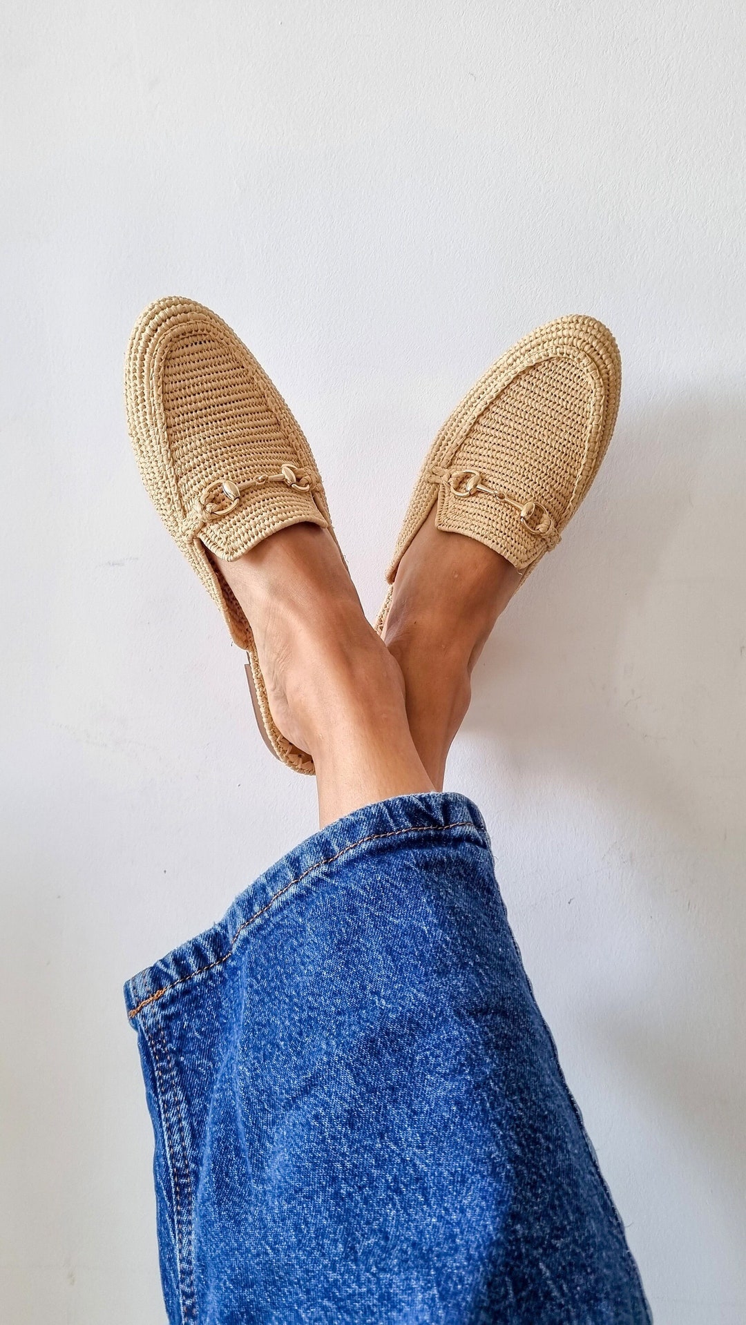 Raffia Slides, Handmade Moroccan Shoes, Raffia Women Babouch, Flats - Etsy