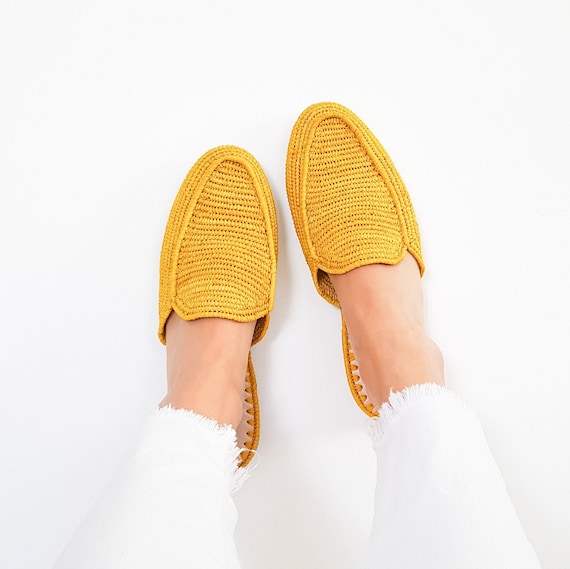 Raffia Shoes Handmade Slippers Summer Mules Moroccan Shoes - Etsy