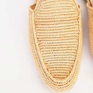 Raffia Shoes Handmade Slippers Summer Mules Moroccan Shoes Natural ...