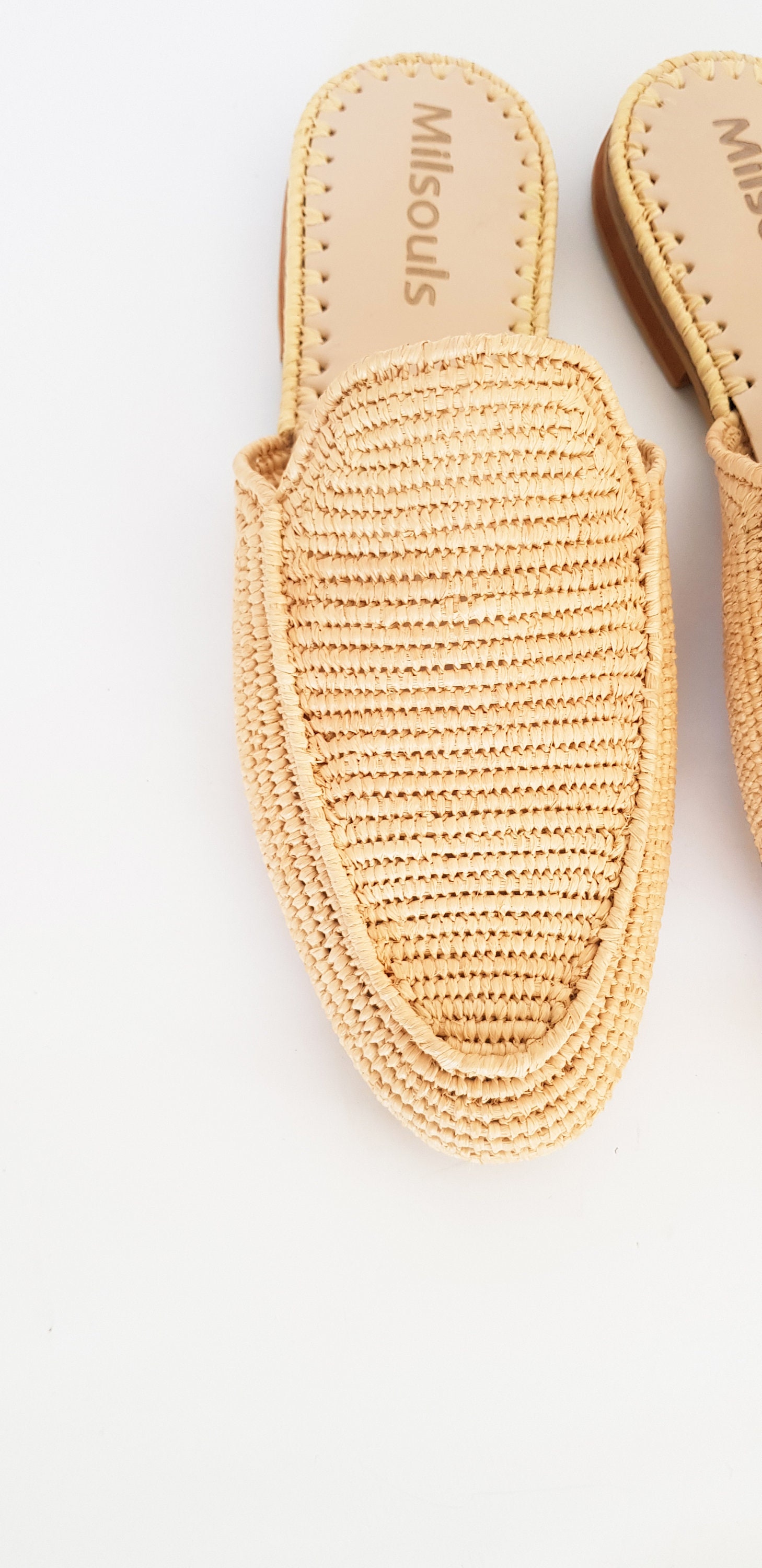 Raffia Shoes Handmade Slippers Summer Mules Moroccan Shoes - Etsy