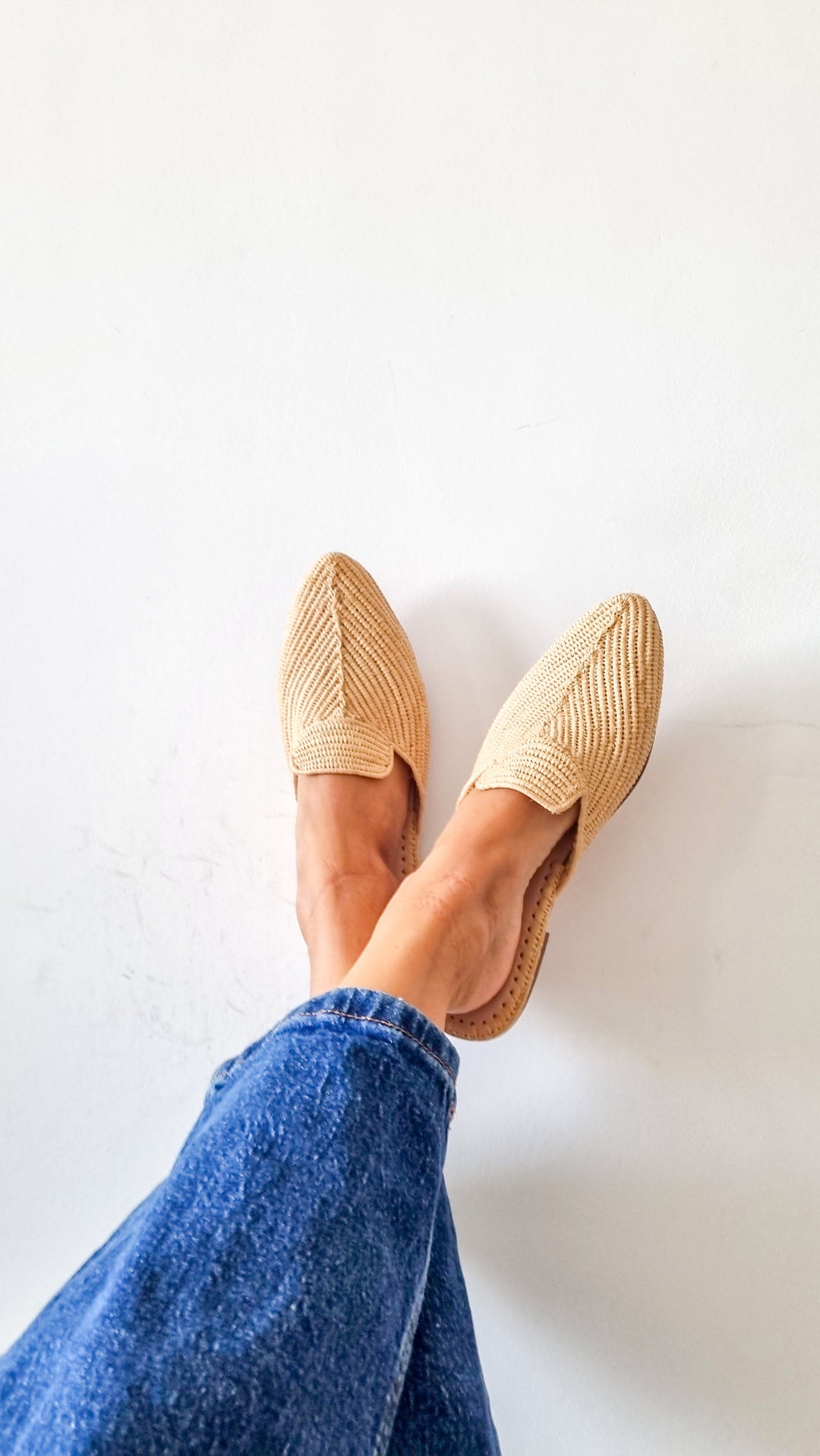 Raffia Mules, Moroccan Raffia Babouch, Handmade Boho Shoes - Etsy